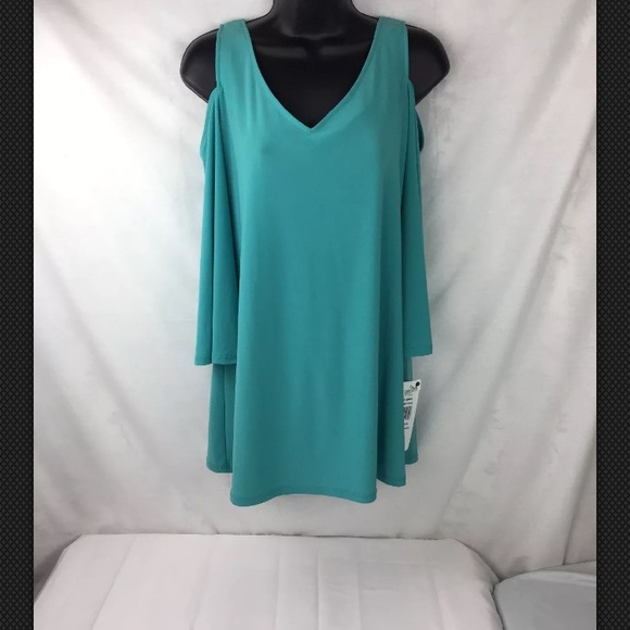 coco blanco | Tops | Coco Bianco Lined Cold Shoulder Top Blouse Size M ...